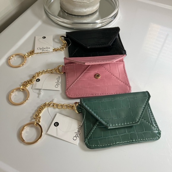 Ophelia & Co. | Accessories | Coin Purse Key Ring Id Holder Croc Pink ...